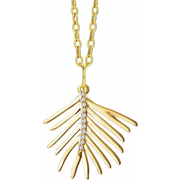 SYNA JEWELS Palm Leaf Charm - Gold