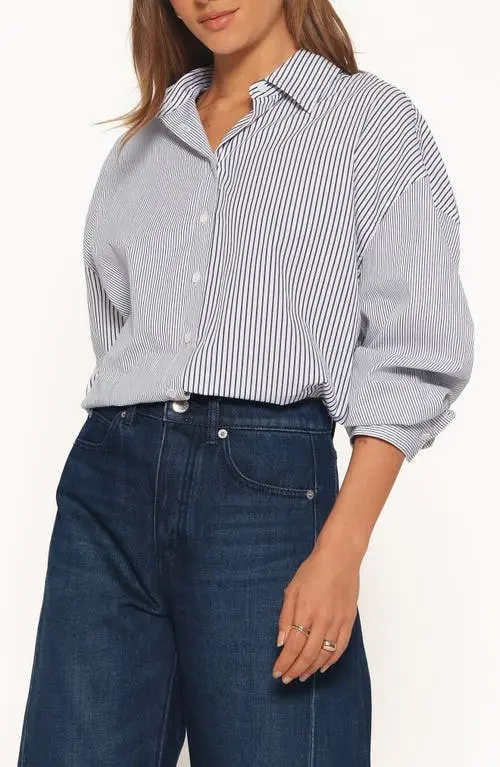 PETAL & PUP Elva Oversized Striped Cotton Shirt