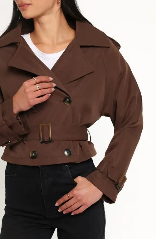 PETAL & PUP Charlie Cropped Trench Coat