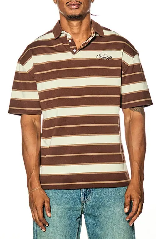 VOUSETI Ss Post Game Oversize Stripe Cotton Polo