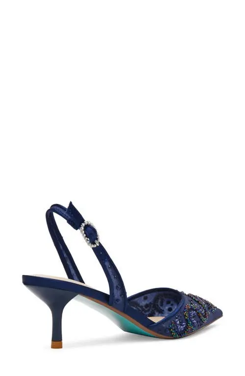 Betsey Johnson Prim Slingback Pump - Navy