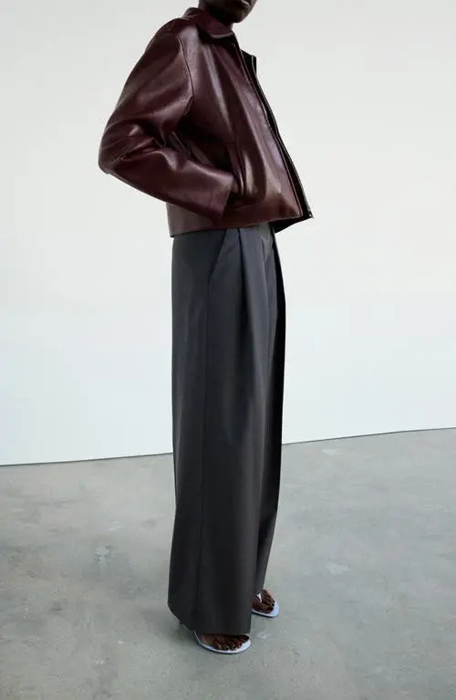 Mango Pleated Straight Leg Pants