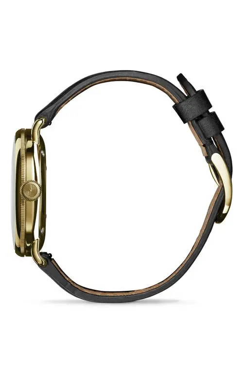 Shinola Canfield Leather Strap Watch