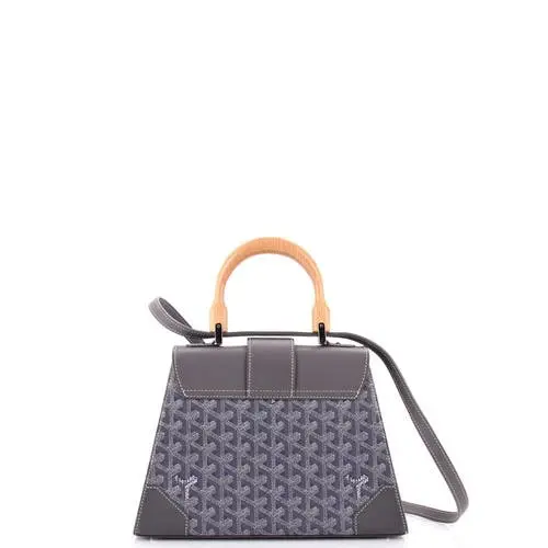 Goyard Saigon Top Handle Bag Coated Canvas With Leather Pm