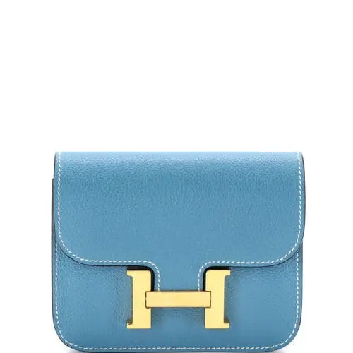 Hermès Constance Slim Wallet Evercolor - Blue