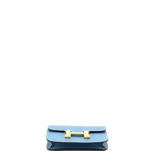 Hermès Constance Slim Wallet Evercolor - Blue