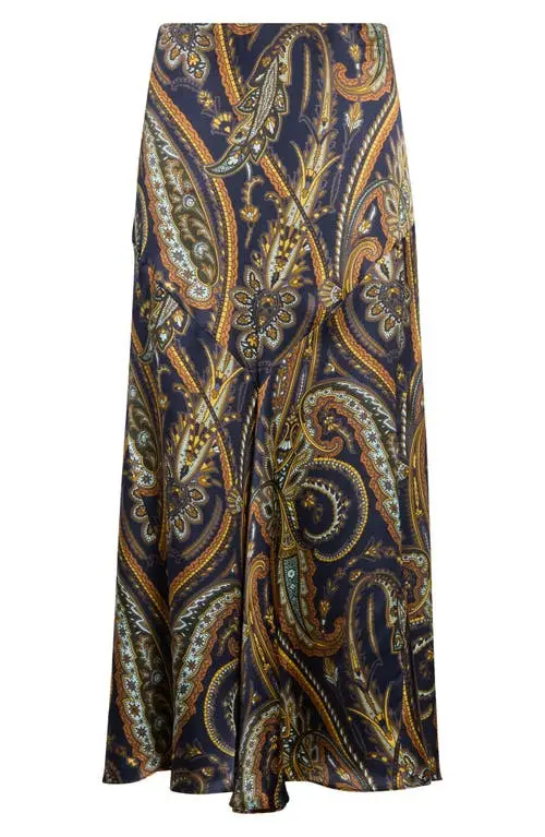 Etro Paisley Print Midi Skirt - Printed Blue Base