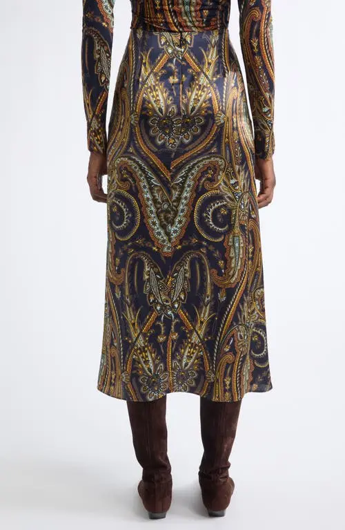 Etro Paisley Print Midi Skirt
