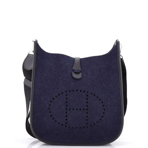 Hermès Evelyne Bag Gen Iii Felt Pm - Blue