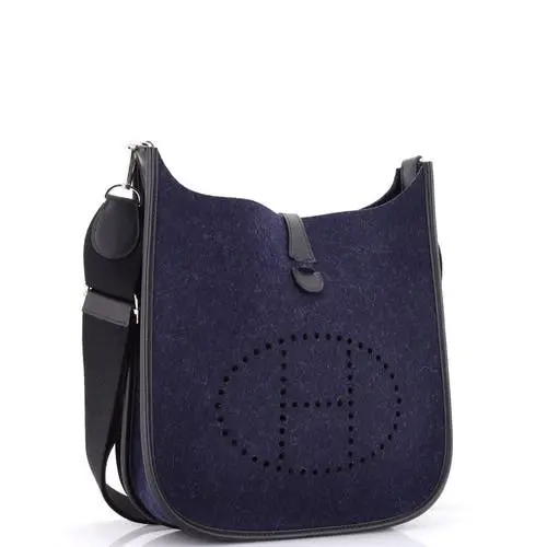 Hermès Evelyne Bag Gen Iii Felt Pm - Blue