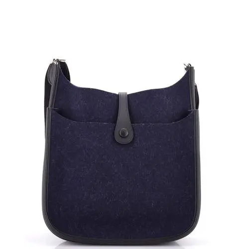 Hermès Evelyne Bag Gen Iii Felt Pm - Blue