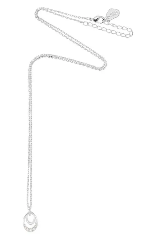Estée Lauder Oval Interlinked Cubic Zirconia Pendant Necklace