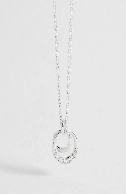 Estée Lauder Oval Interlinked Cubic Zirconia Pendant Necklace