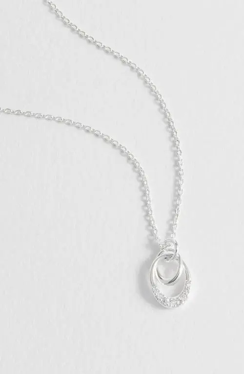 Estée Lauder Oval Interlinked Cubic Zirconia Pendant Necklace