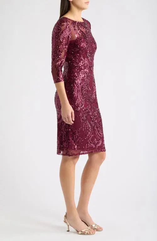TAHARI ASL Beaded Cocktail Dress