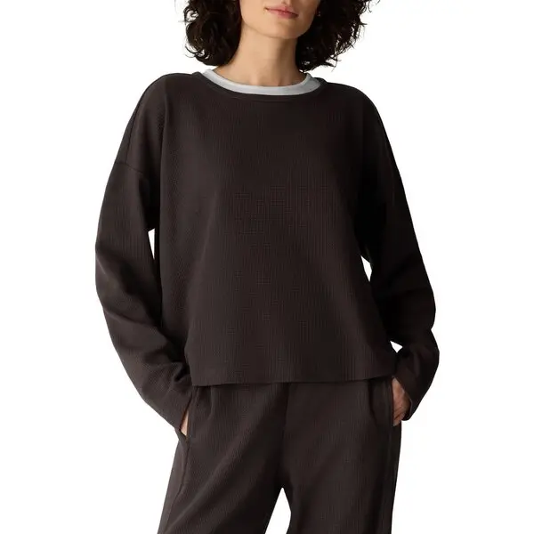 Eileen Fisher Waffle Knit Box Top