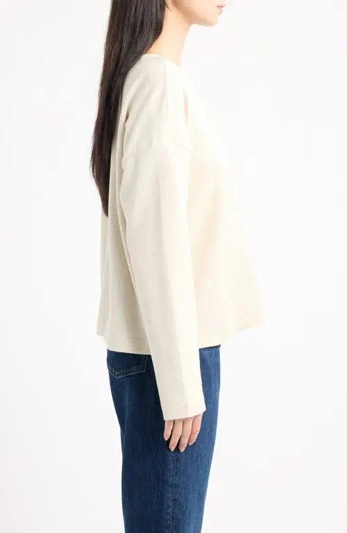 Eileen Fisher Waffle Knit Box Top - Plaster