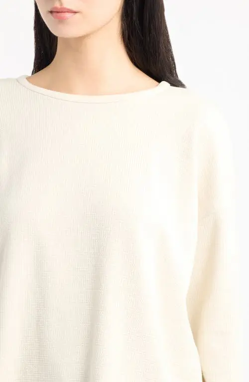 Eileen Fisher Waffle Knit Box Top - Plaster