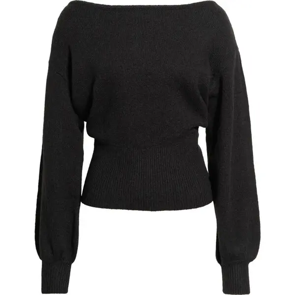 PACSUN Harley Off The Shoulder Sweater - Black