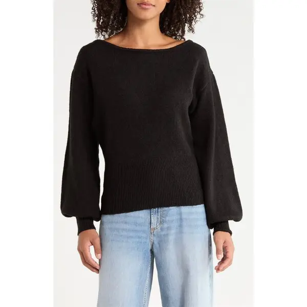 PACSUN Harley Off The Shoulder Sweater - Black