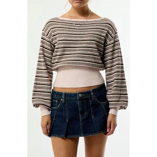 PACSUN Harley Off The Shoulder Sweater - Pink