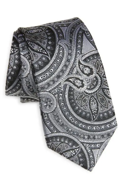 Nordstrom Paisley Silk Tie - Silver
