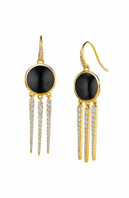 SYNA JEWELS Dream Catcher Earrings - Black Onyx