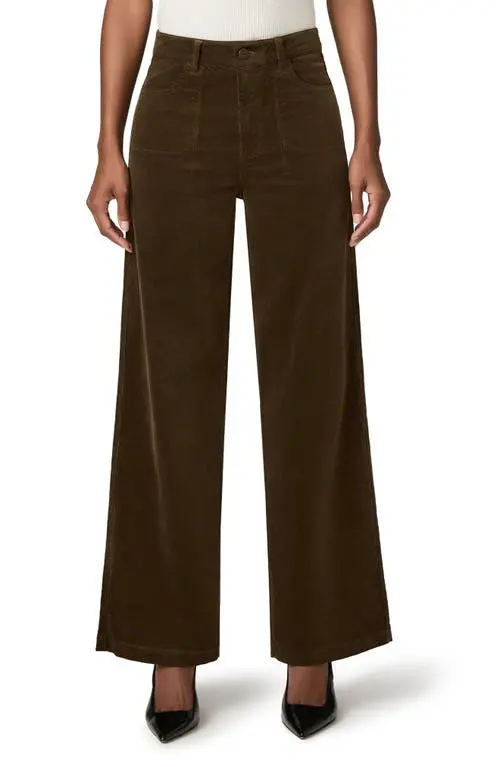Paige Anessa Stitch High Waist Wide Leg Jeans - Fern