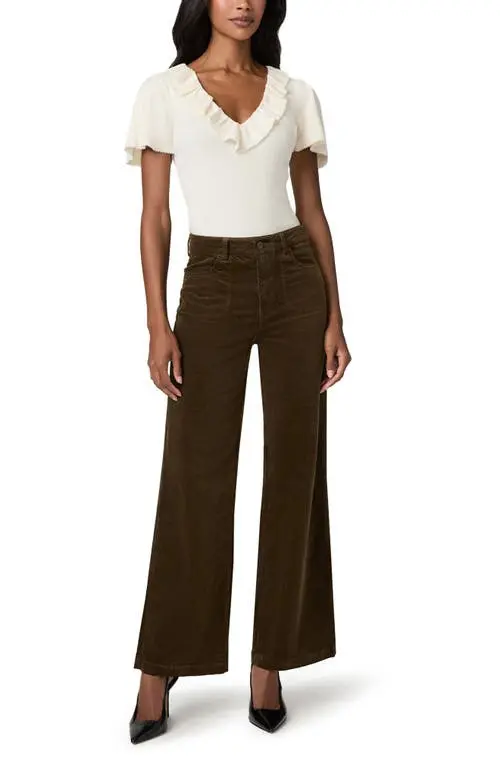 Paige Anessa Stitch High Waist Wide Leg Jeans