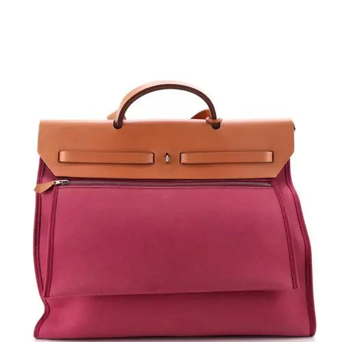 Hermès Herbag Zip Leather And Toile 39 - Pink