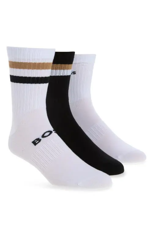 BOSS 3-pack Logo Striped Quarter Socks - Open Miscellaneous