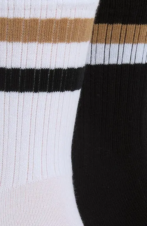 BOSS 3-pack Logo Striped Quarter Socks - Open Miscellaneous
