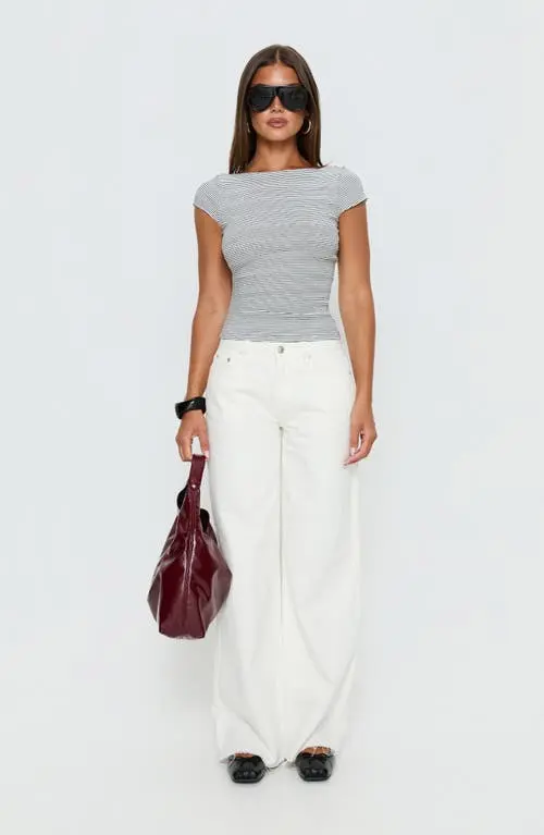 Princess Polly Darla Raw Hem Low Rise Straight Leg Jeans