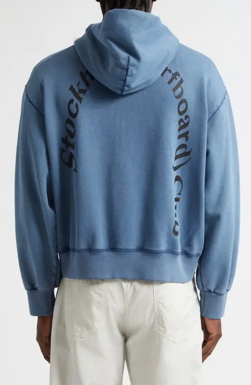 STOCKHOLM SURFBOARD CLUB Dream Back Logo Zip Graphic Hoodie - Blue