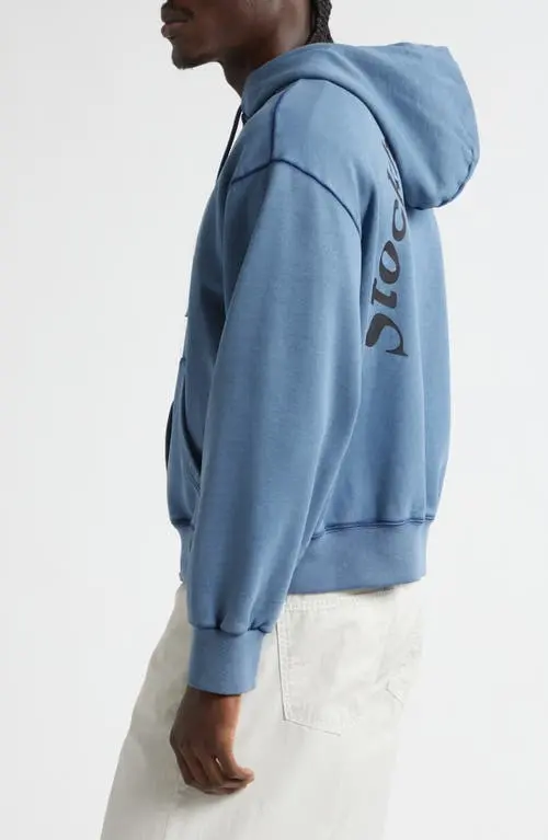 STOCKHOLM SURFBOARD CLUB Dream Back Logo Zip Graphic Hoodie - Blue
