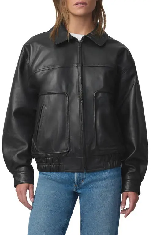 Joe's Jeans The Luca Leather Bomber Jacket - Black