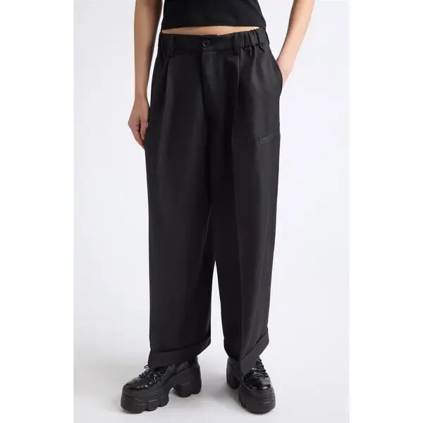 MELITTA BAUMEISTER Pointy Tailored Twill Wide Leg Pants