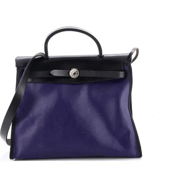 Hermès Herbag Zip Berline Vache Canvas And Leather 31
