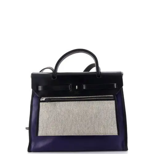 Hermès Herbag Zip Berline Vache Canvas And Leather 31