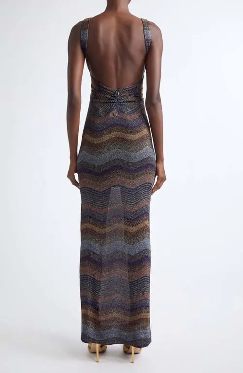 Missoni Metallic Zigzag Stripe Maxi Dress
