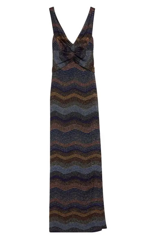 Missoni Metallic Zigzag Stripe Maxi Dress