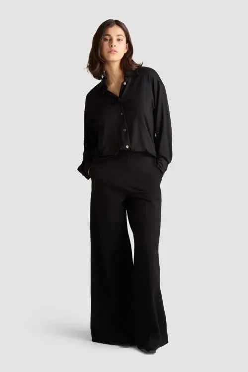 RESIDUS Gart Button Front Jersey Shirt - Black