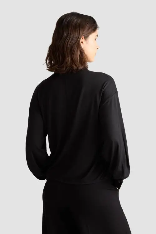 RESIDUS Gart Button Front Jersey Shirt - Black
