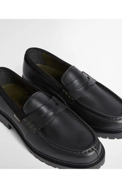 Barbour Croxton Leather Penny Loafer - Black