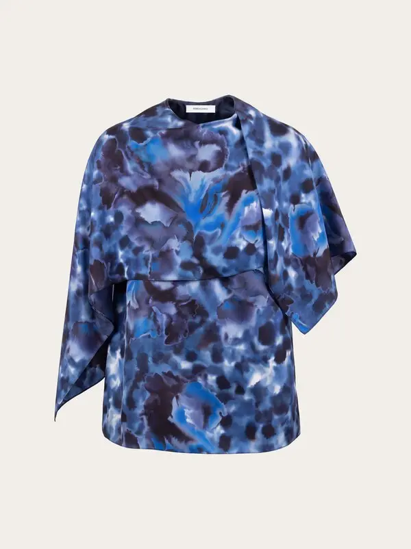 FERRAGAMO Carnation Print Sleeveless Top - Blue