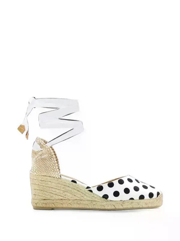 CastaÑer Carina Polka-dot Wedge Espadrilles - White