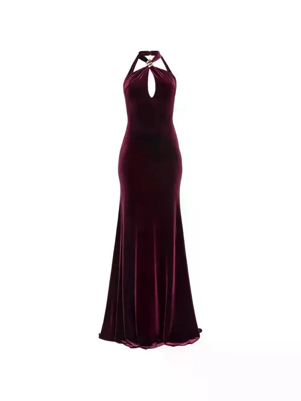 NISSA Open-back Velvet Maxi Dress
