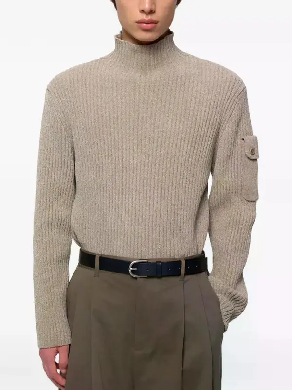 AMOMENTO Ribbed Velvet-knit Sweater
