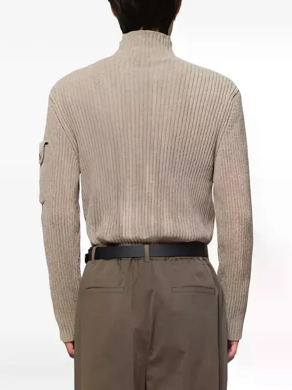 AMOMENTO Ribbed Velvet-knit Sweater