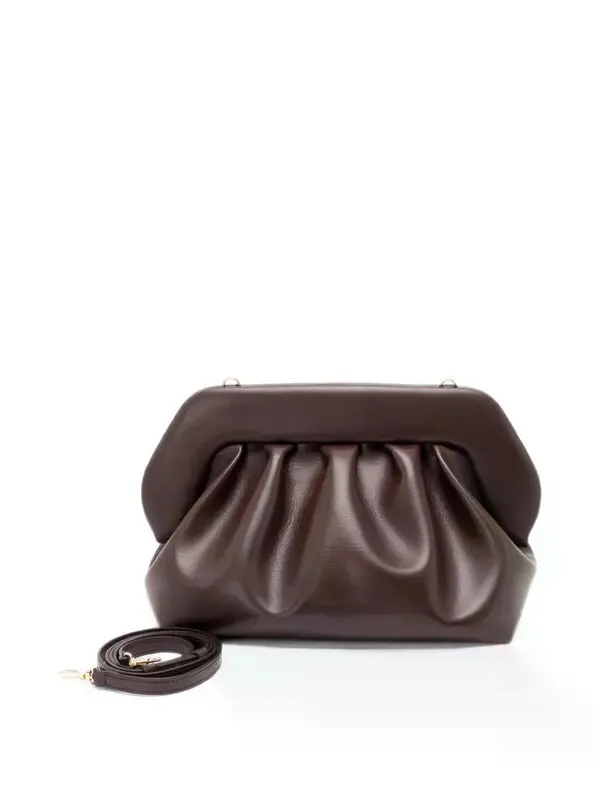 THEMOIRE Bios Ruched Clutch Bag - Brown
